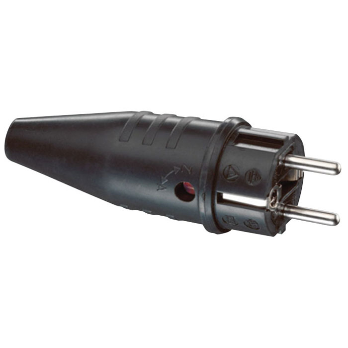 Rubber Schuko Connector Male - TEATERTEKNIK AB